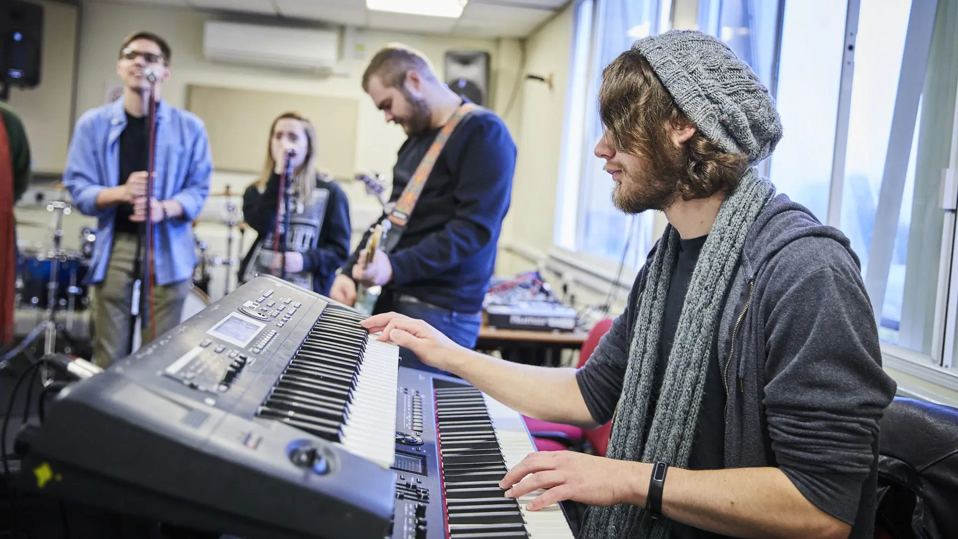 Music practice rooms facility at Solent University